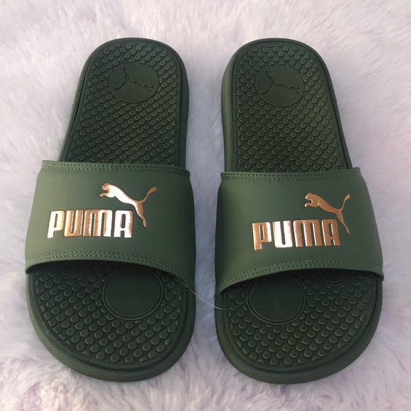 Puma | Shoes | Puma Green Slide | Poshmark